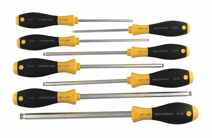 WIHA, 8 Pc Magicring Inch Screwdriver Set 1/8 - 25D818|36793 - Grainger