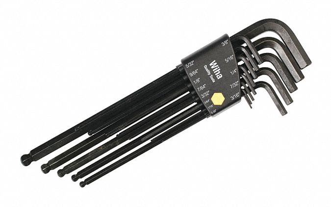 WIHA, 13 Pc Inch Ballpoint Long Hex L-Key Set - 25D957|36991 - Grainger