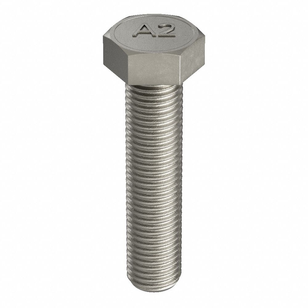 APPROVED VENDOR Tornillo de Cabeza de Dado Hexagonal M6-1.00 A2 Longitud de 60mm, Acabado Sin ...