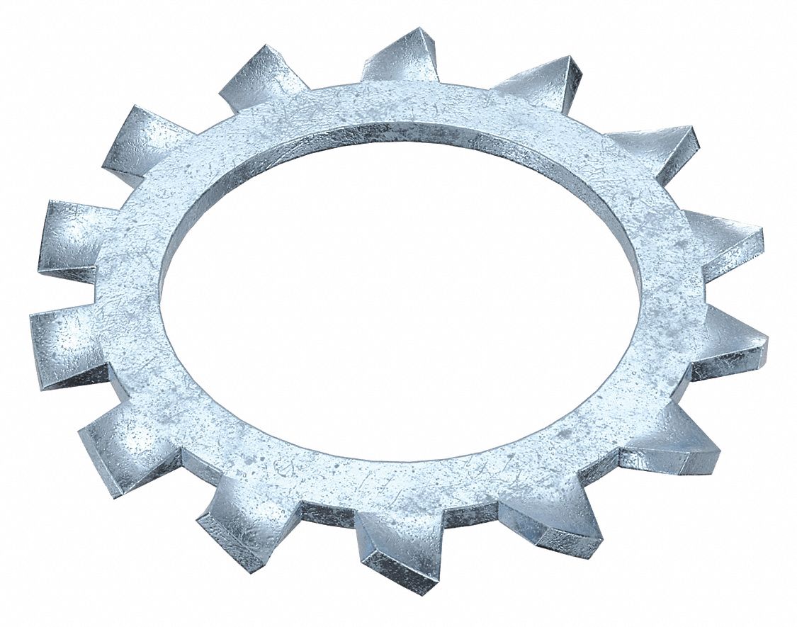 Grade 2, Zinc Plated, External Tooth Lock Washer - 25DM98|U37420.087. ...