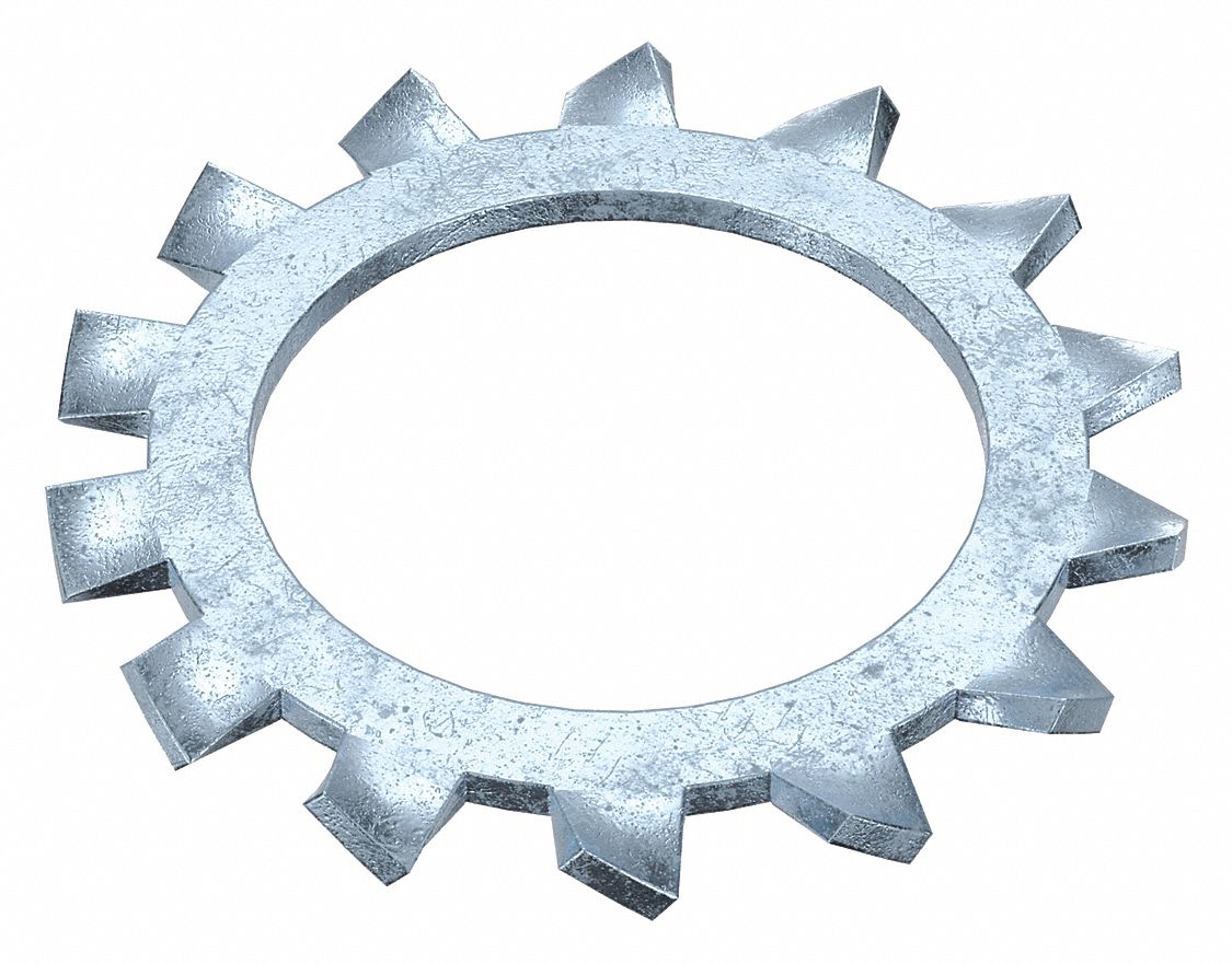 Grade 2, Zinc Plated, External Tooth Lock Washer - 25DM99|U37420.100.0001 - Grainger