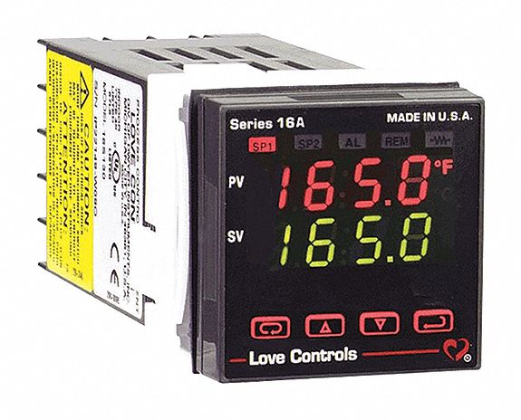 DWYER, 16A, 1/16 DIN Size, Temperature Controller - 25F012|16A2133 ...