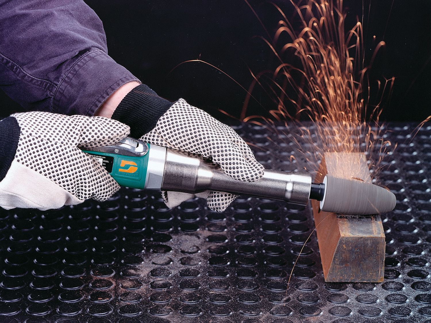 DYNABRADE Angle Grinder: 1 hp Horsepower, 18,000 RPM Max. Speed, 14 3/8 ...