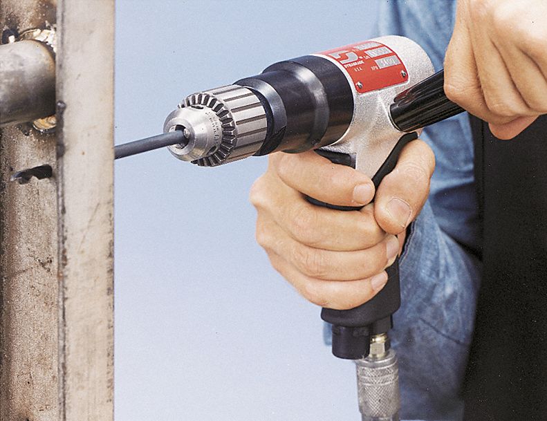 DYNABRADE Drill: 3/8 in Chuck Size, Industrial Duty, 3,400 RPM Free ...