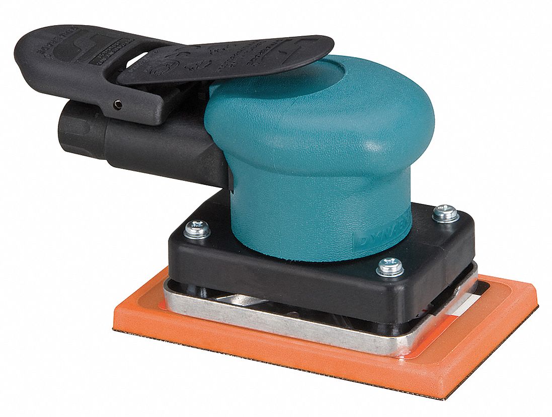 DYNABRADE Air Finishing Sander: 0.15 hp HP, 3-1/4 in x 5 in Pad Size ...