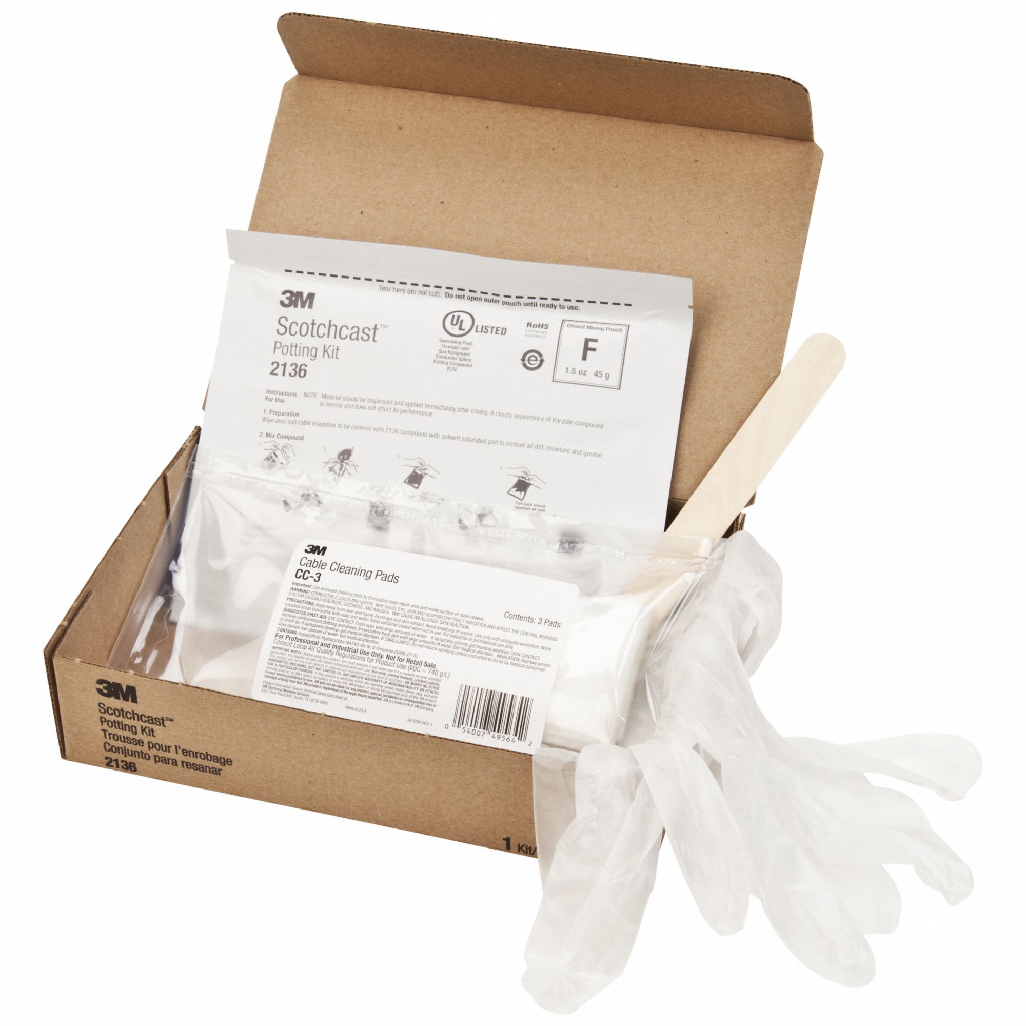 3M Splicing Resin, 1000 V, 8 AWG - 25L049|2136 - Grainger