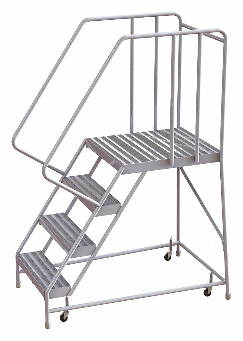 TRI-ARC, 3.3 ft Platform Ht, Assembled, Rolling Ladder - 25NY08 ...