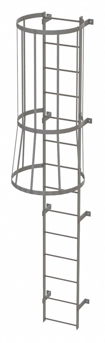 TRI-ARC, 13 ft Overall Ht, 18 in Overall Wd, Fixed Ladder with Safety ...