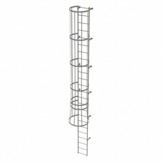TRI-ARC, 23 ft Overall Ht, 18 in Overall Wd, Fixed Ladder with Safety ...