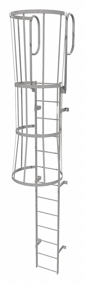 TRI-ARC, 16 ft Overall Ht, 18 in Overall Wd, Fixed Ladder with Safety ...