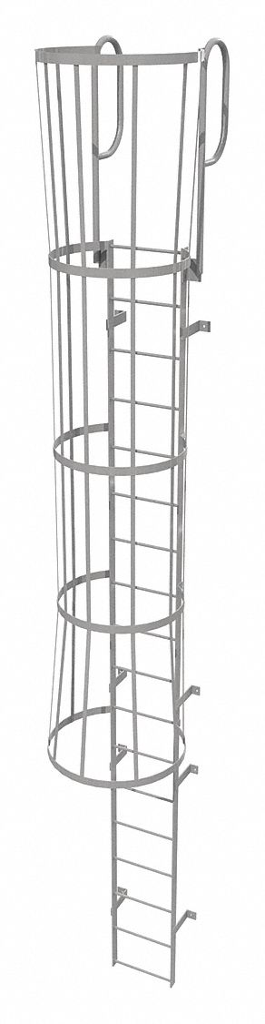 TRI-ARC, 21 ft Overall Ht, 18 in Overall Wd, Fixed Ladder with Safety ...
