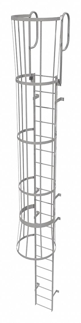 TRI-ARC, 23 ft Overall Ht, 18 in Overall Wd, Fixed Ladder with Safety ...