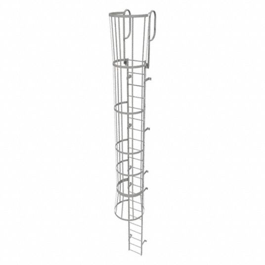 TRI-ARC, 25 ft Overall Ht, 18 in Overall Wd, Fixed Ladder with Safety ...