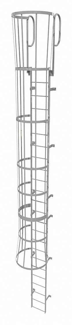 TRI-ARC, 27 ft Overall Ht, 18 in Overall Wd, Fixed Ladder with Safety ...
