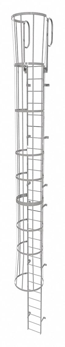 TRI-ARC, 31 ft Overall Ht, 18 in Overall Wd, Fixed Ladder with Safety ...