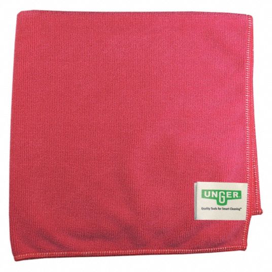 UNGER, Microfiber, Red, Microfiber Cloth - 25PA07|MF40R - Grainger