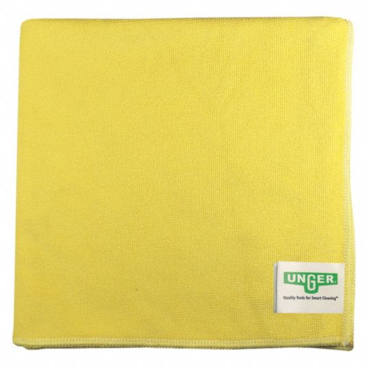 UNGER, Microfiber, Yellow, Microfiber Cloth - 25PA08|MF40J - Grainger