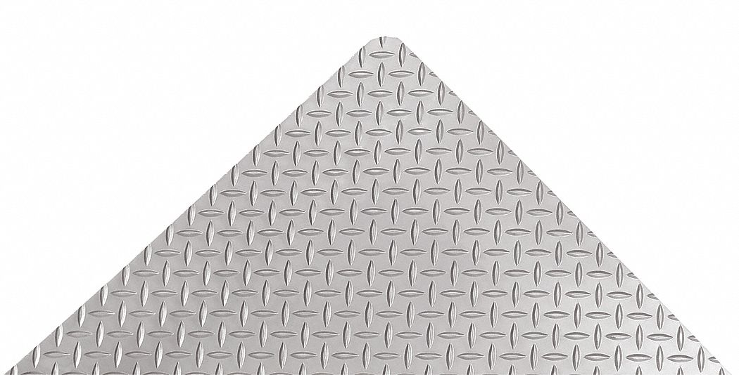 NOTRAX Antifatigue Mat: Diamond Plate, 3 ft x 5 ft, 9/16 in Thick, Gray ...