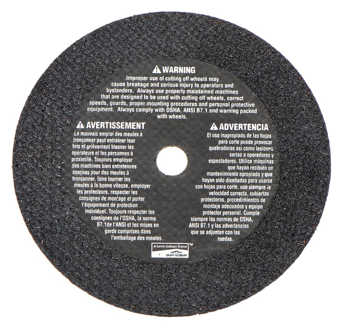 NORTON, Type 1, 3" x 0.035" x 3/8", Abrasive Cut-Off Wheel - 25TY77 ...