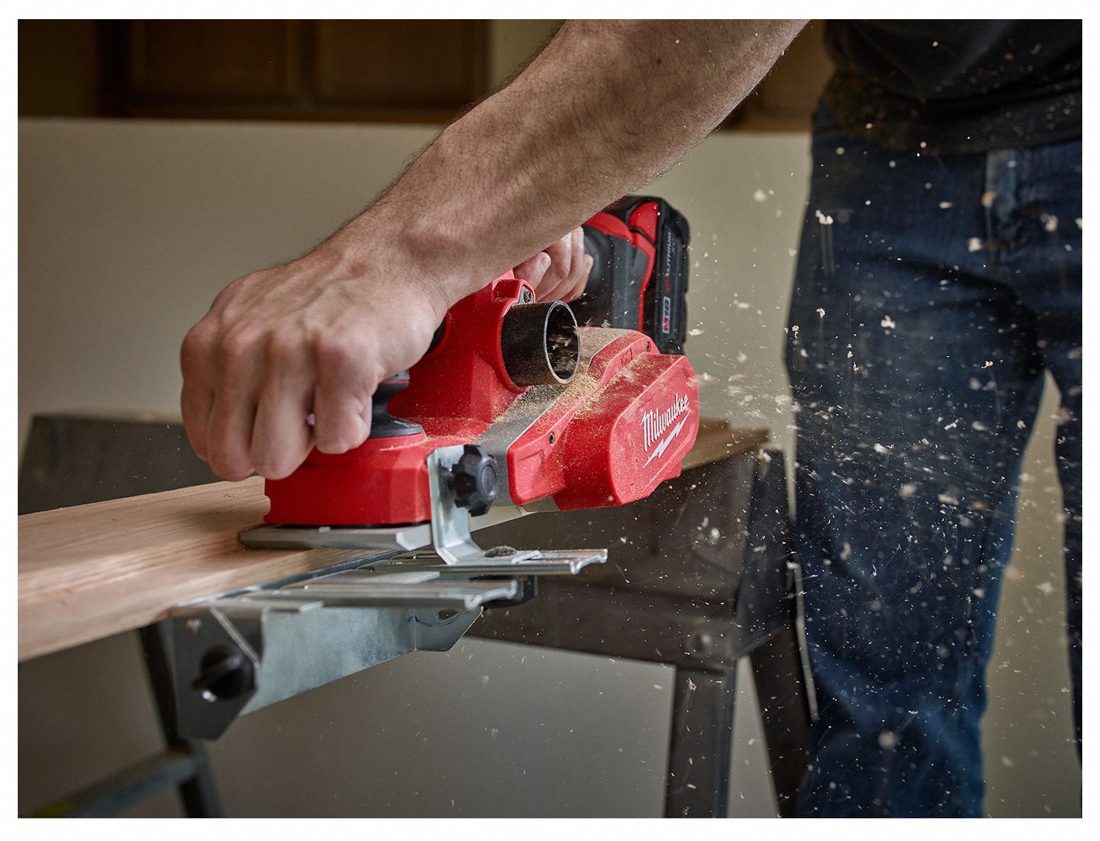 MILWAUKEE Cordless Planer: M18, Bare Tool, 3 1/4 in Blade Wd, 1/16 in ...