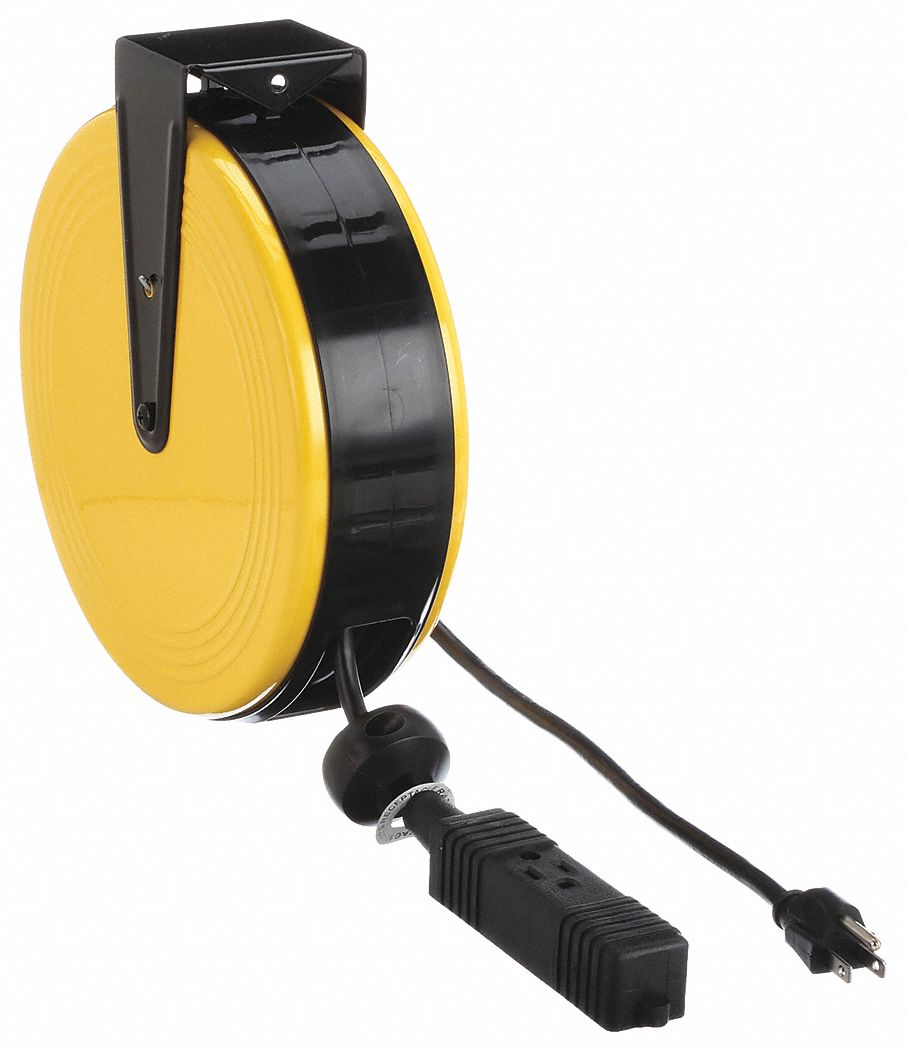 BAYCO PRODUCTS INC, Grounding Plug, NEMA 5-15P, Retractable Cord Reel ...