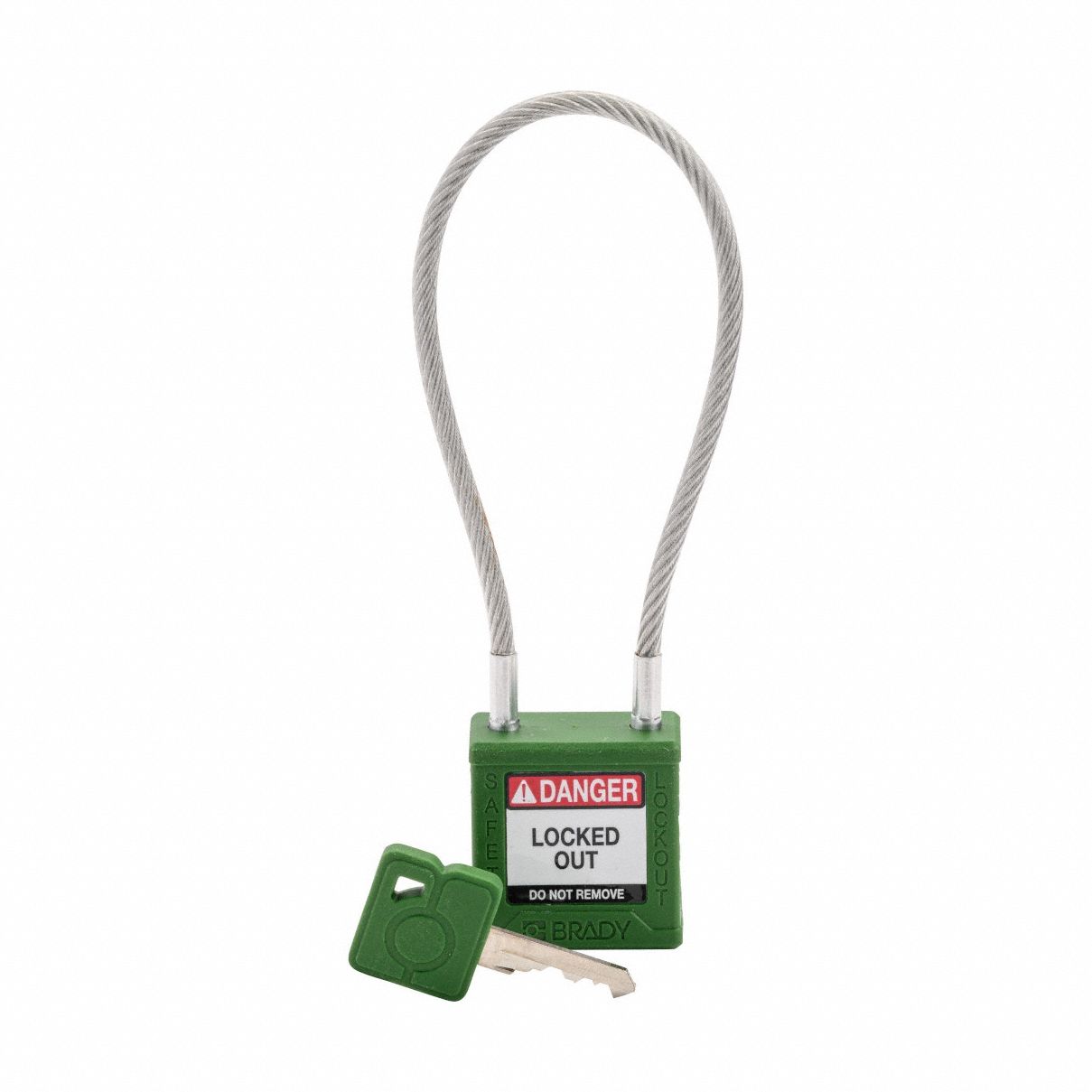 BRADY, Keyed Different, Nylon, Lockout Padlock - 877Y34|CPPL-GRN-200CB ...