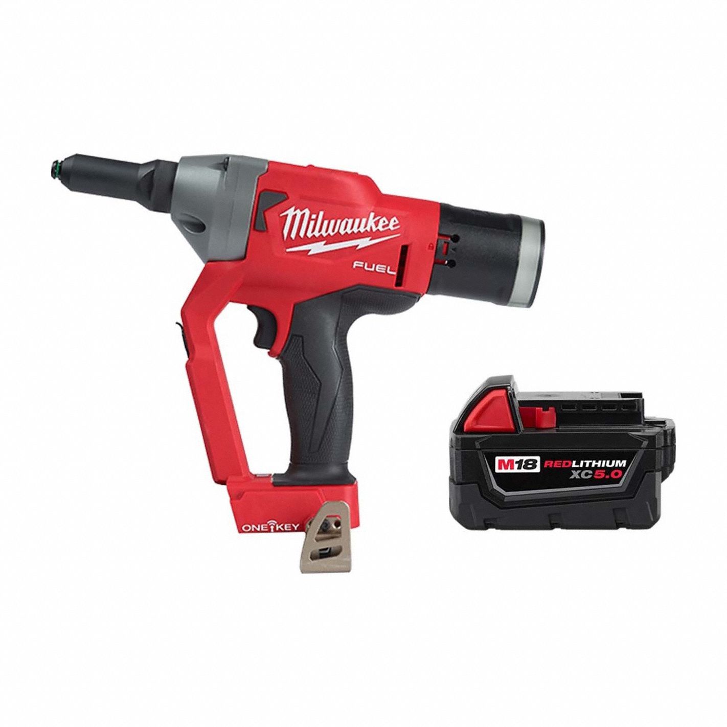 MILWAUKEE TOOL & EQUIPMENT, 1 Battery, No Charger, 1 3/16 in Stroke Lg ...