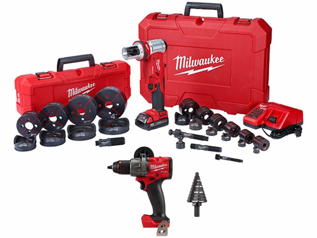 MILWAUKEE TOOL & EQUIPMENT, 2 Tools, Hammer Drill/Knockout Tool ...