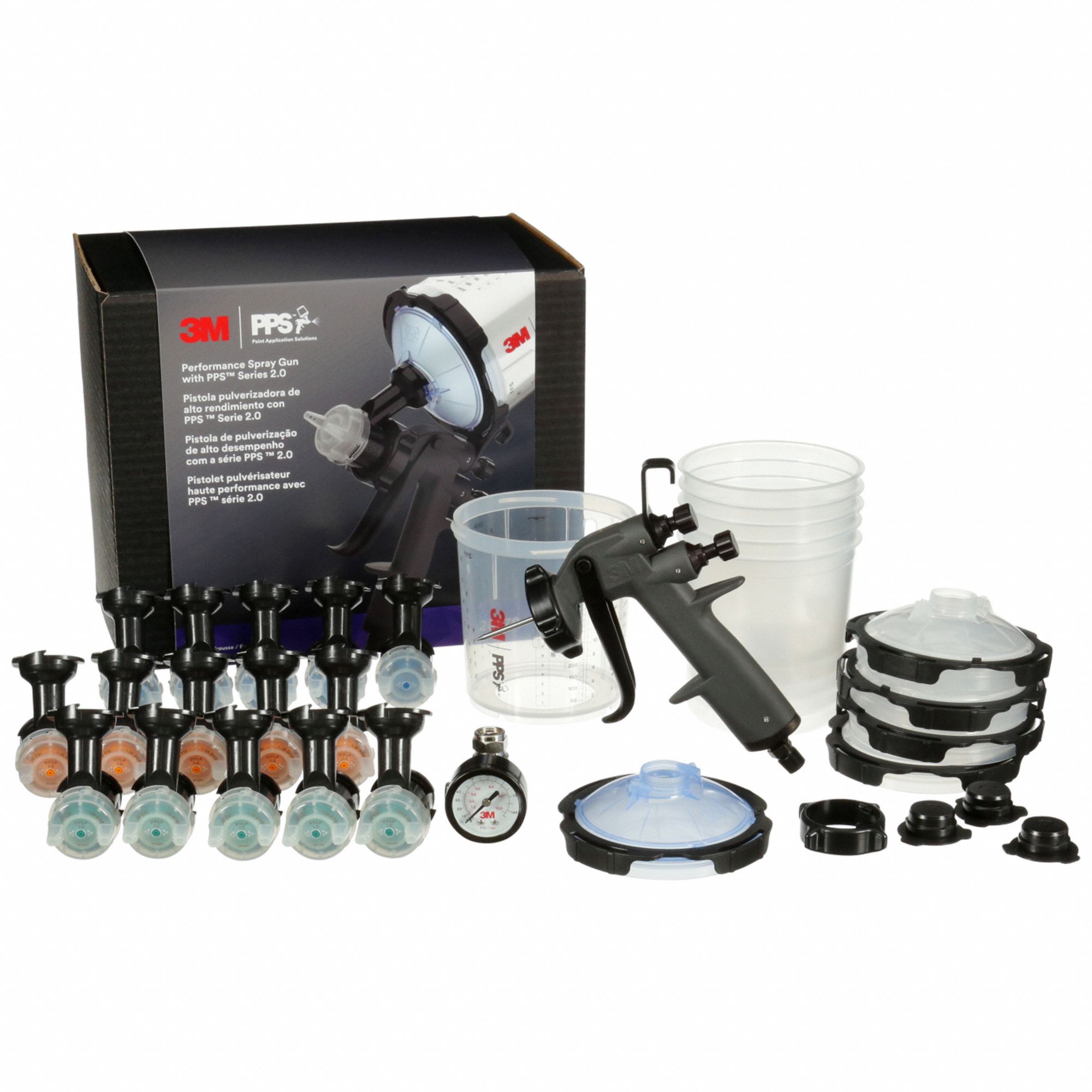 3M Conventional Spray Gun Kit: 1 in to 13 in Pattern Size, 22 fl oz Cup ...