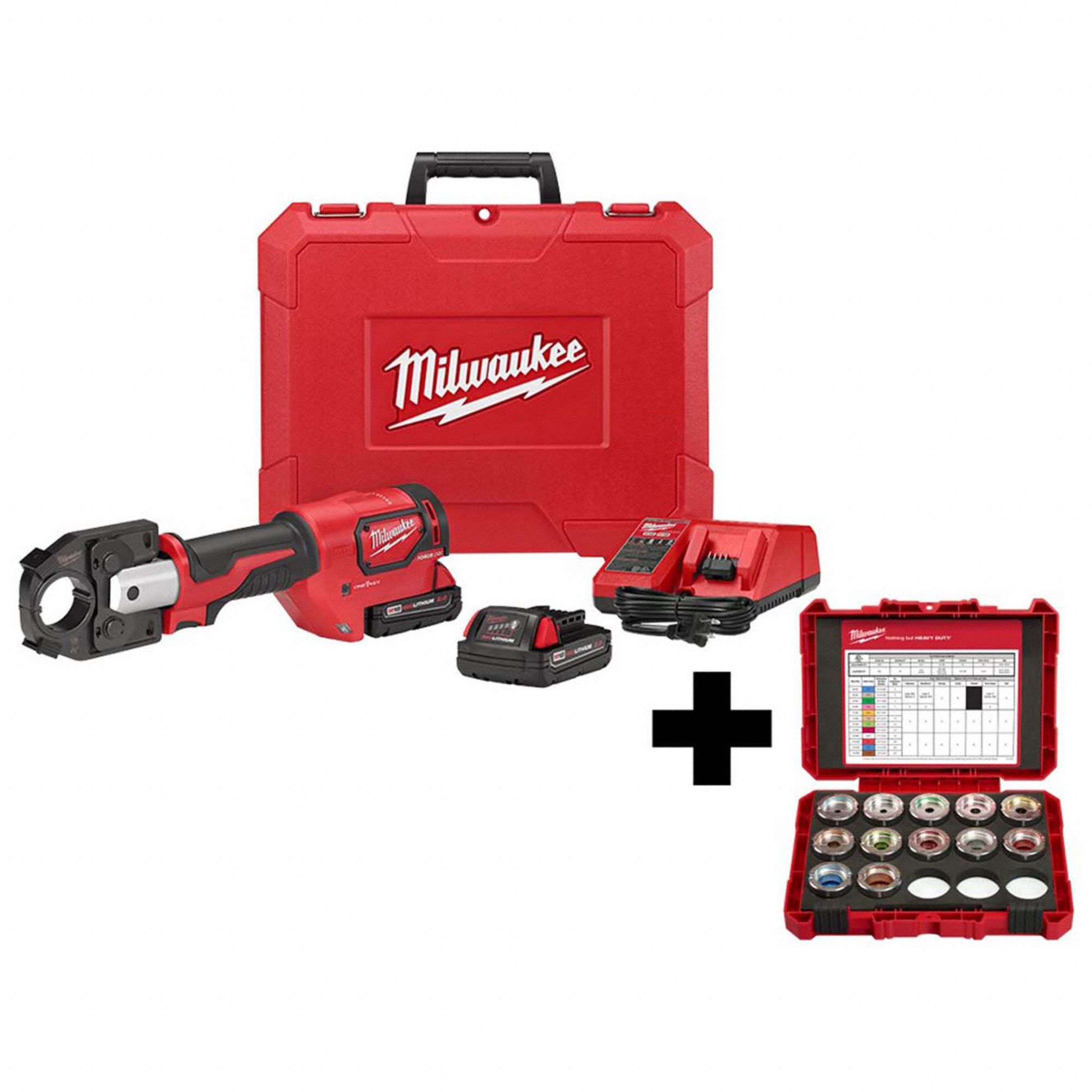 MILWAUKEE, 1 Tools, Crimping Tool, Cordless Combination Kit - 387HH7 ...