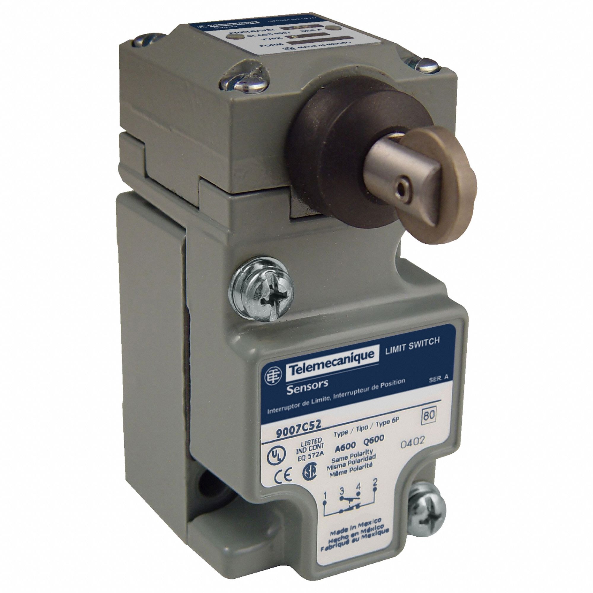 TELEMECANIQUE SENSORS, Roller Plunger, Metallic, Plug-In Limit Switch ...