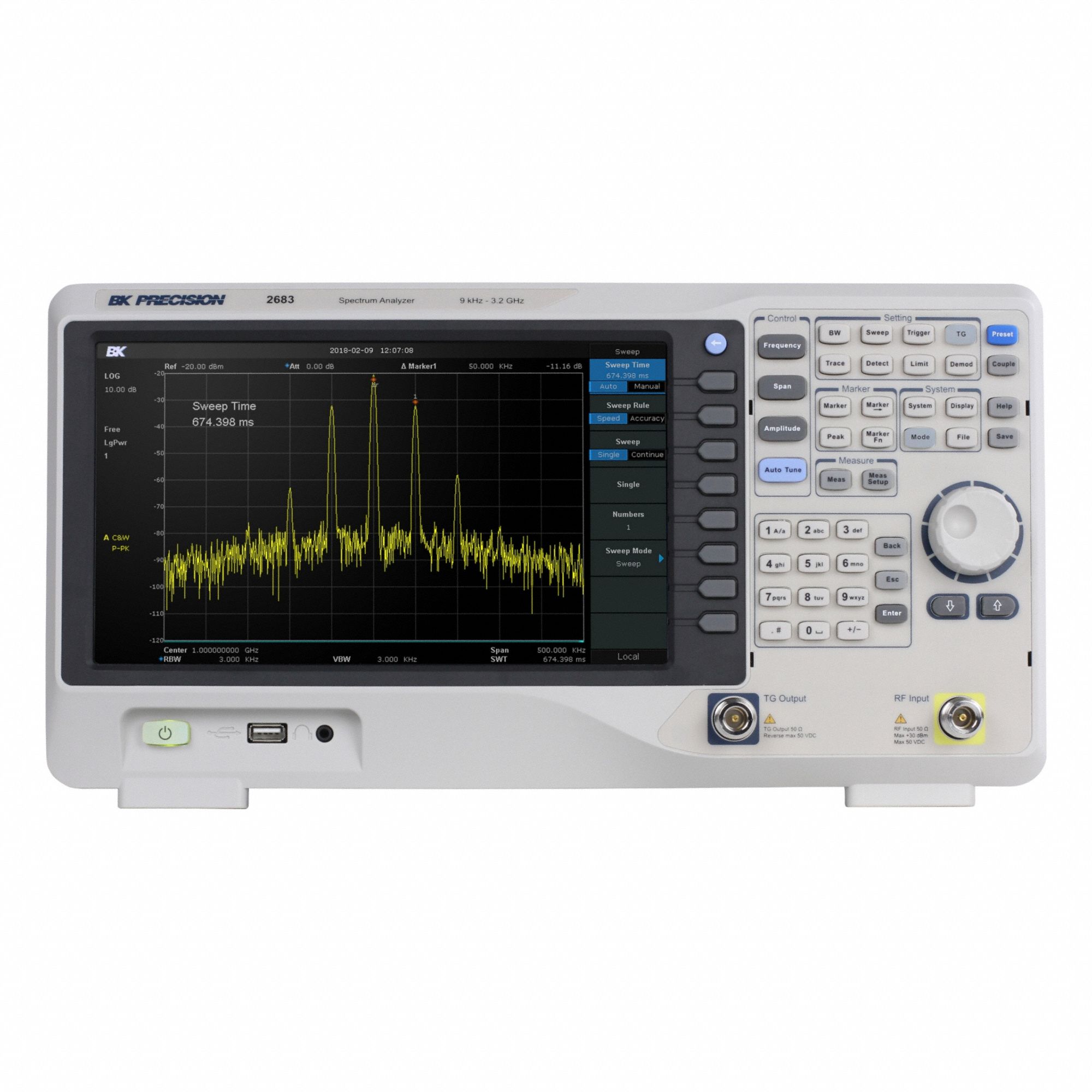 B&K PRECISION, Spectrum Analyzer, 30 dBm Amplitude Setting - Max ...