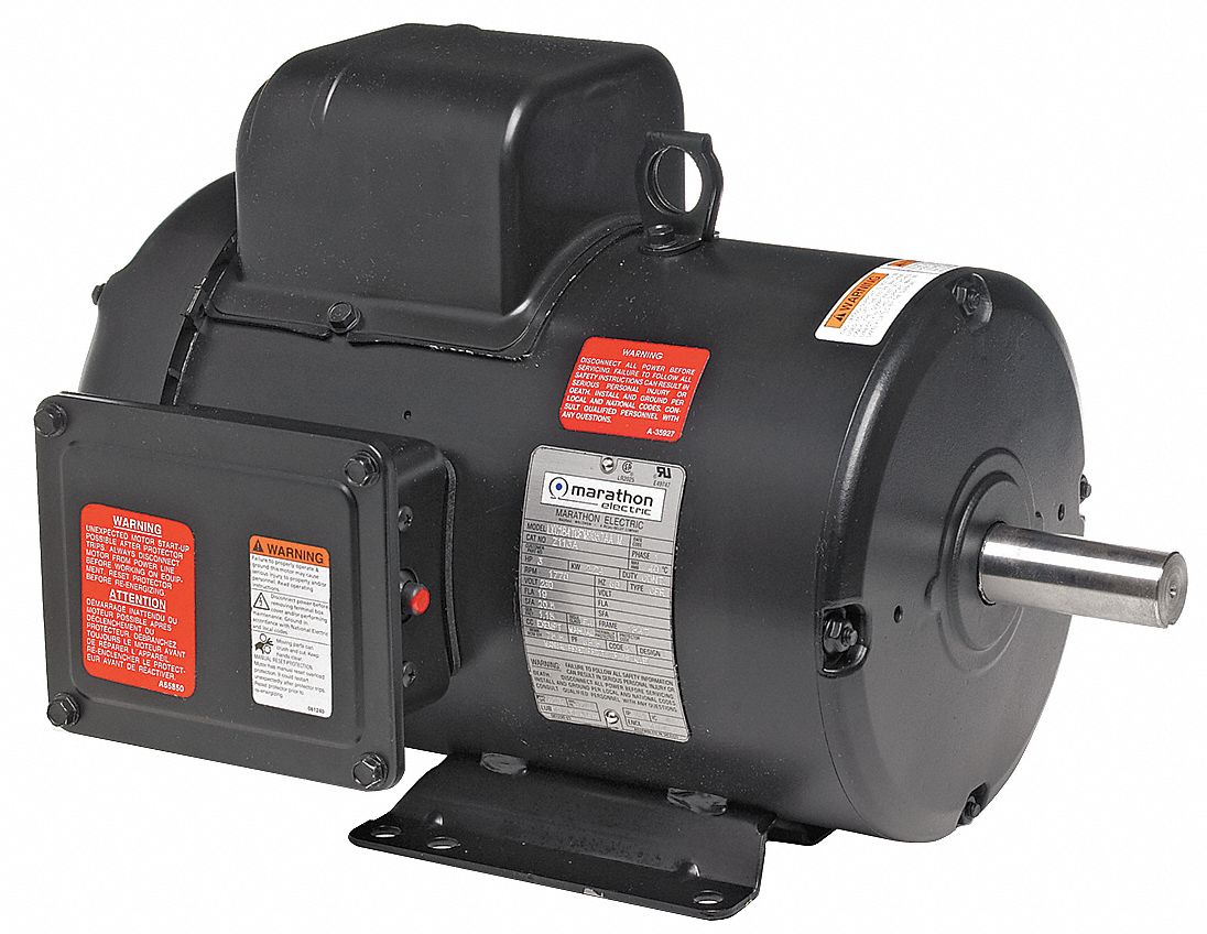 MARATHON MOTORS, Single Phase, Rigid Base, Farm Duty Motor - 26CK64 ...