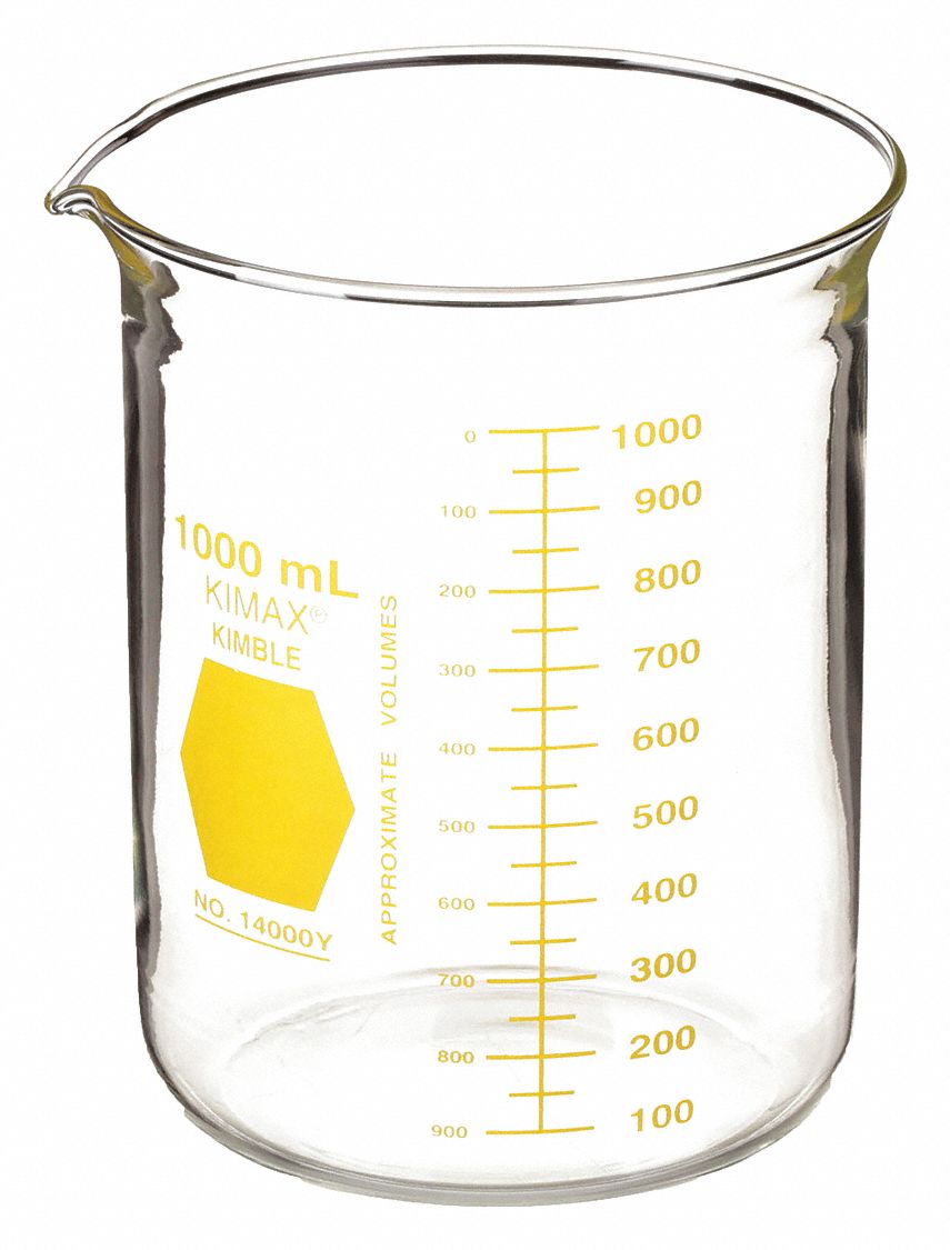 Borosilicate Glass, Low Form, Colorware Beaker - 26CV73|14000Y-1000 ...