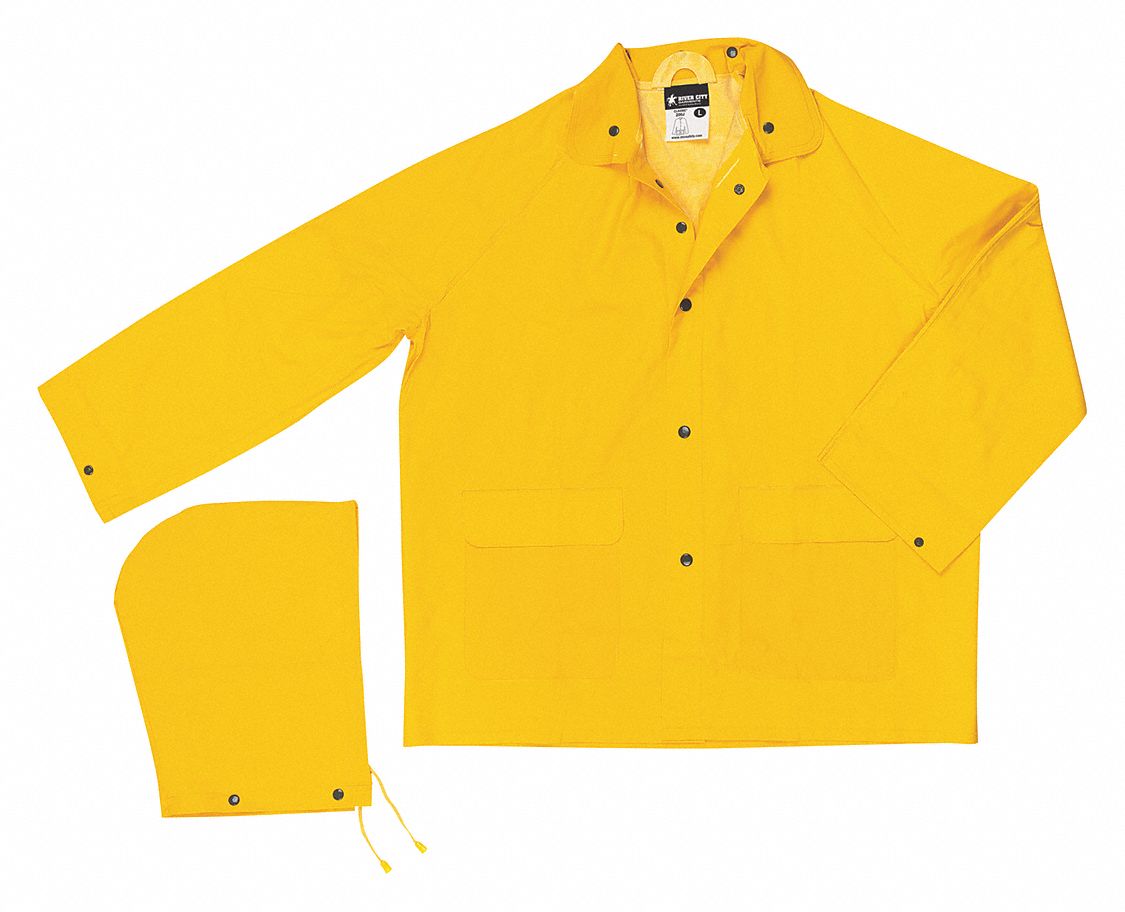 MCR SAFETY, Classic 0.35mm PVCPoly Jacket Yellow,3XL - 26H343|200JX3 ...