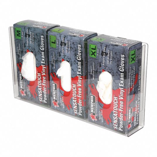 Glove Dispenser,Acrylic,3 Boxes - Grainger