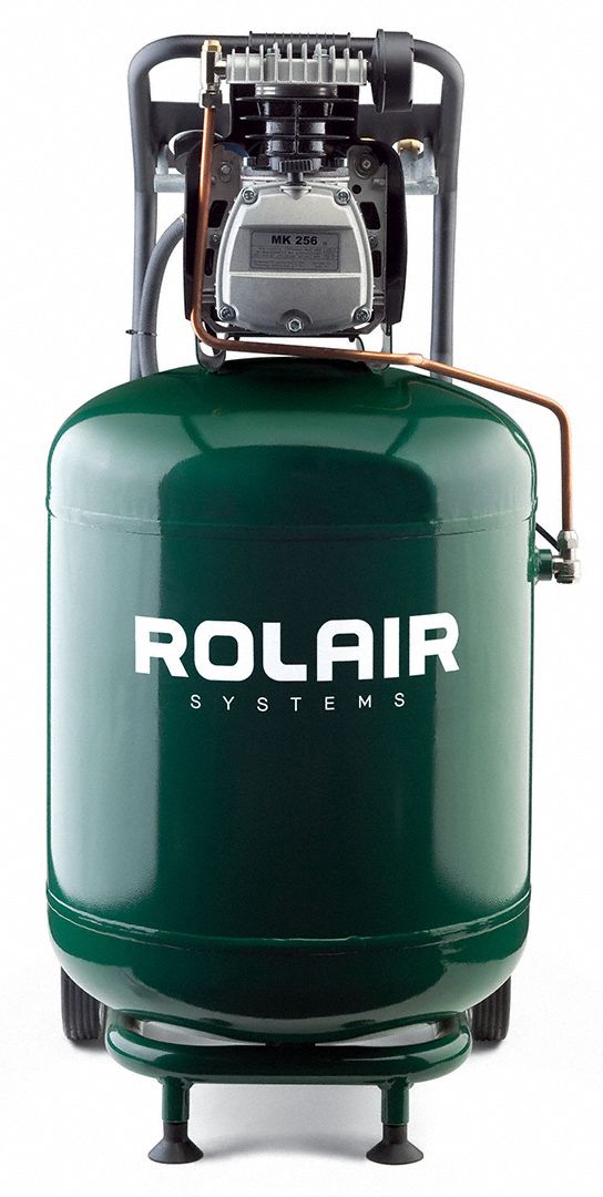 ROLAIR Portable Air Compressor: Oil Lubricated, 24 gal, Vertical, 2 hp ...