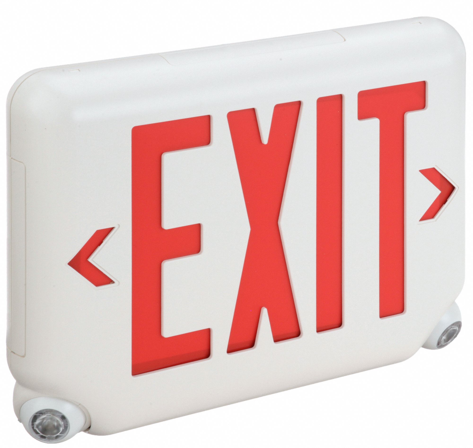 White, 1 or 2 Faces, Exit Sign with Emergency Lights - 26UX10|EVCURWD4 ...