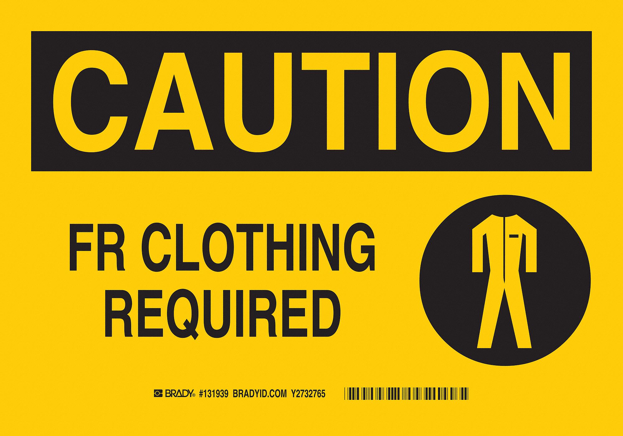 Caution Sign, Fr Clothing Required, Header Caution, Rectangle, 7 in ...