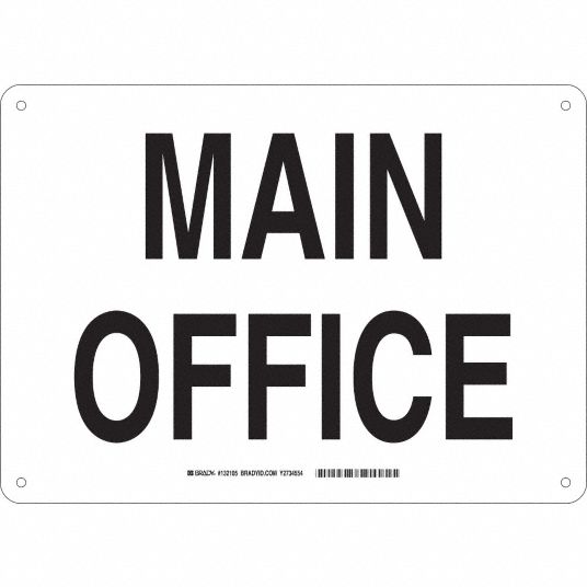 Plastic, Door Sign, 14" Width, 10" Height, White, With Mounting Holes ...