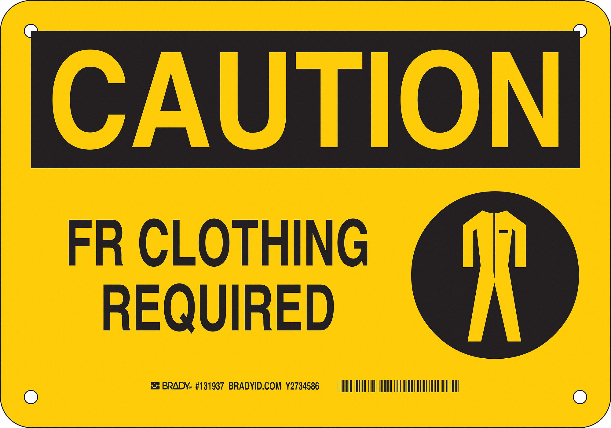 Caution Sign, Fr Clothing Required, Header Caution, Rectangle, 7 in ...