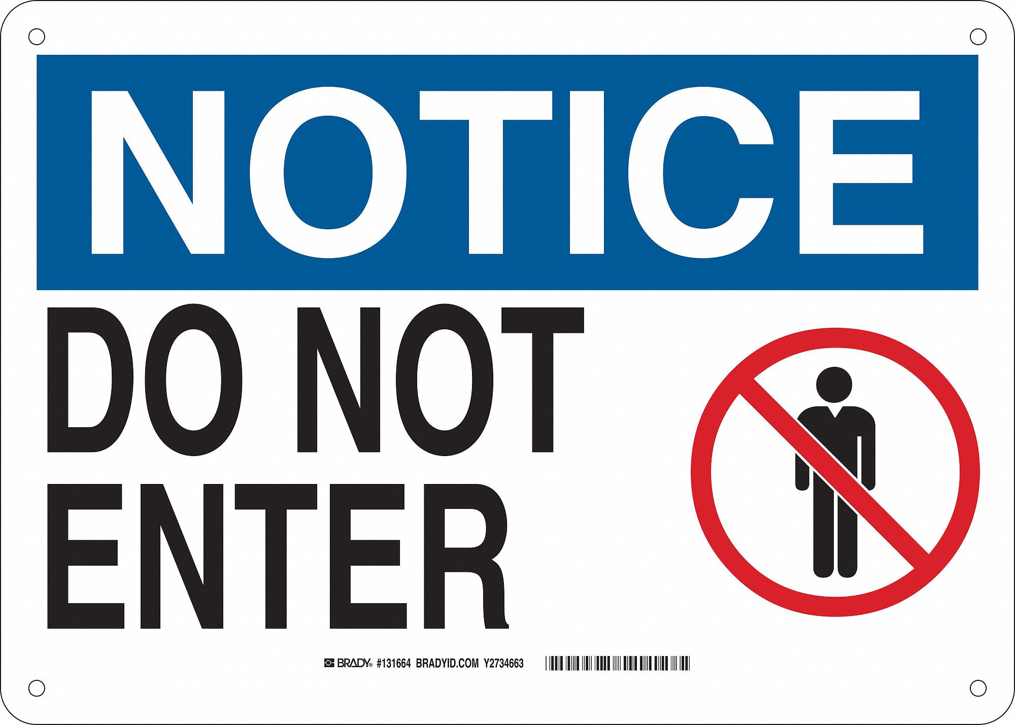 Aluminum, Notice Sign, 14" Width, 10" Height, Double-Sided No, With ...