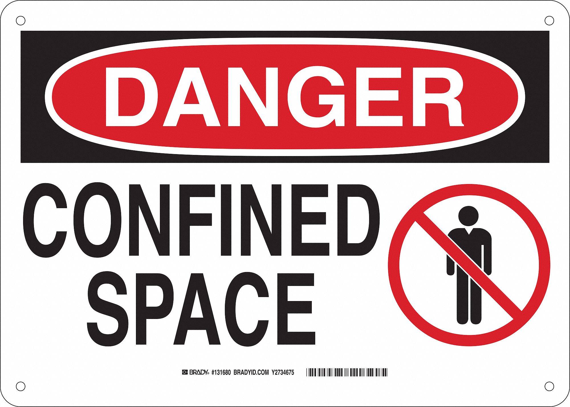 Aluminum, Mounting Holes Sign Mounting, Danger Sign - 26VJ21|131680 ...