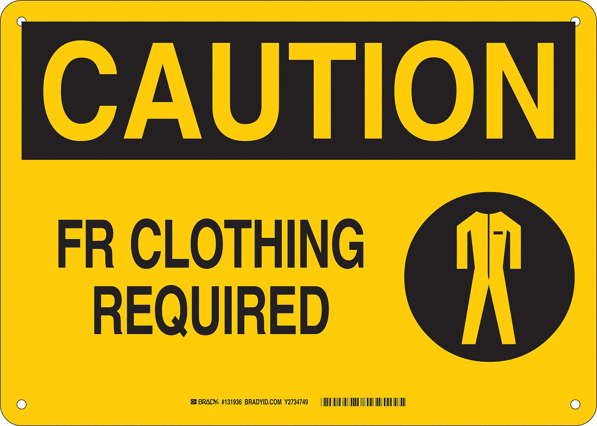 Caution Sign, Fr Clothing Required, Header Caution, Rectangle, 10 in ...