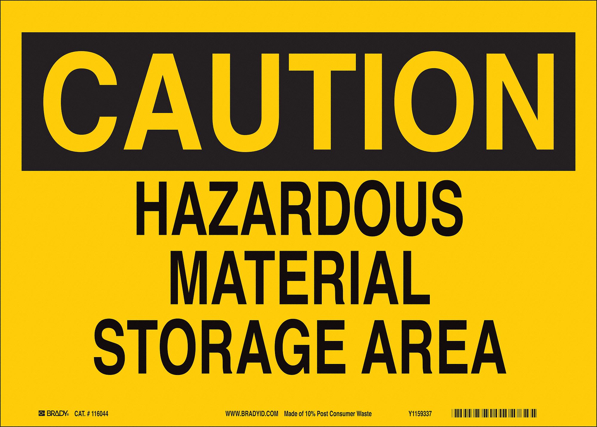 Caution Sign, Hazardous Material Storage Area, Header Caution ...