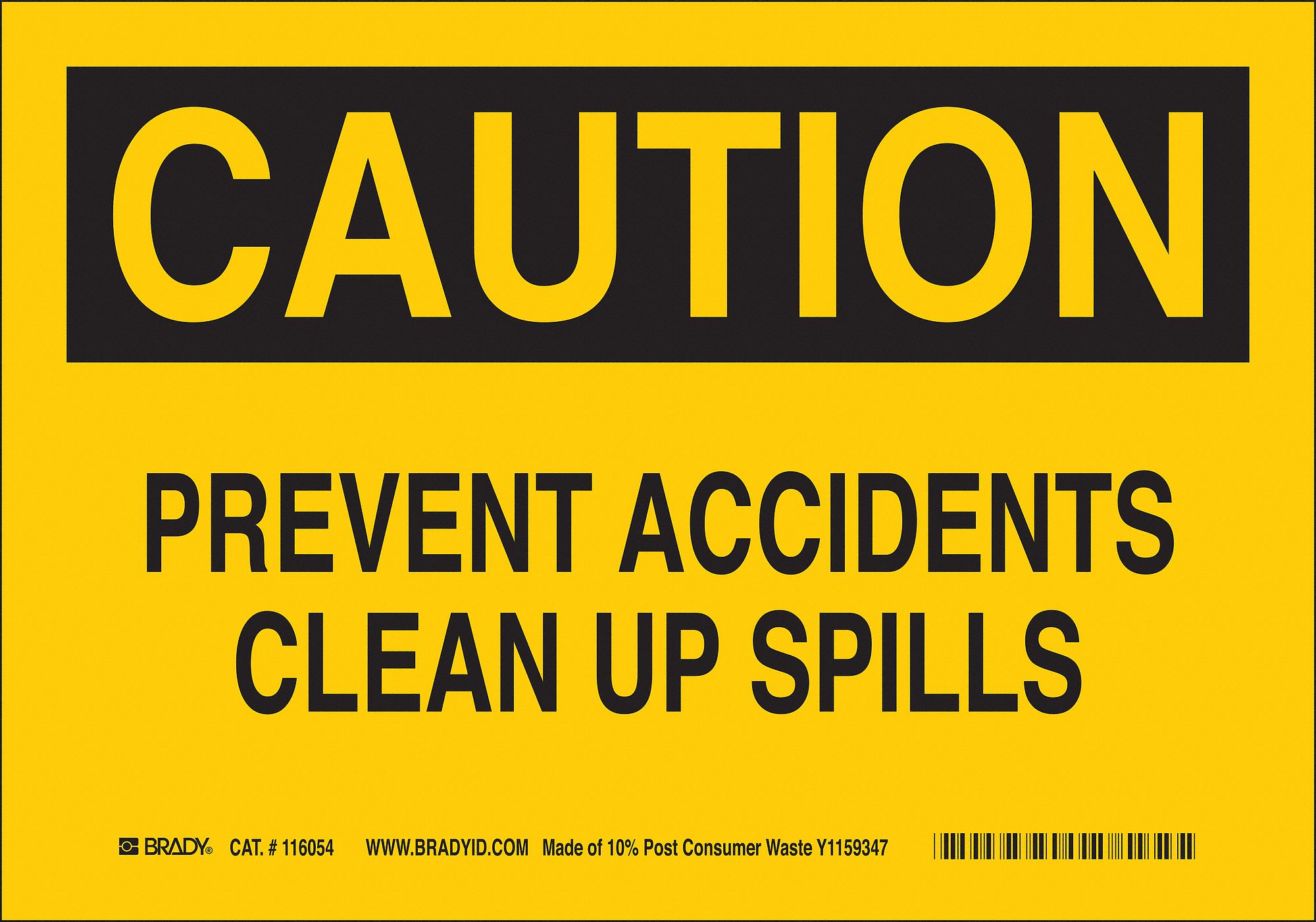 Paper, Caution Sign, 10" Width, 7" Height, Yellow - Grainger