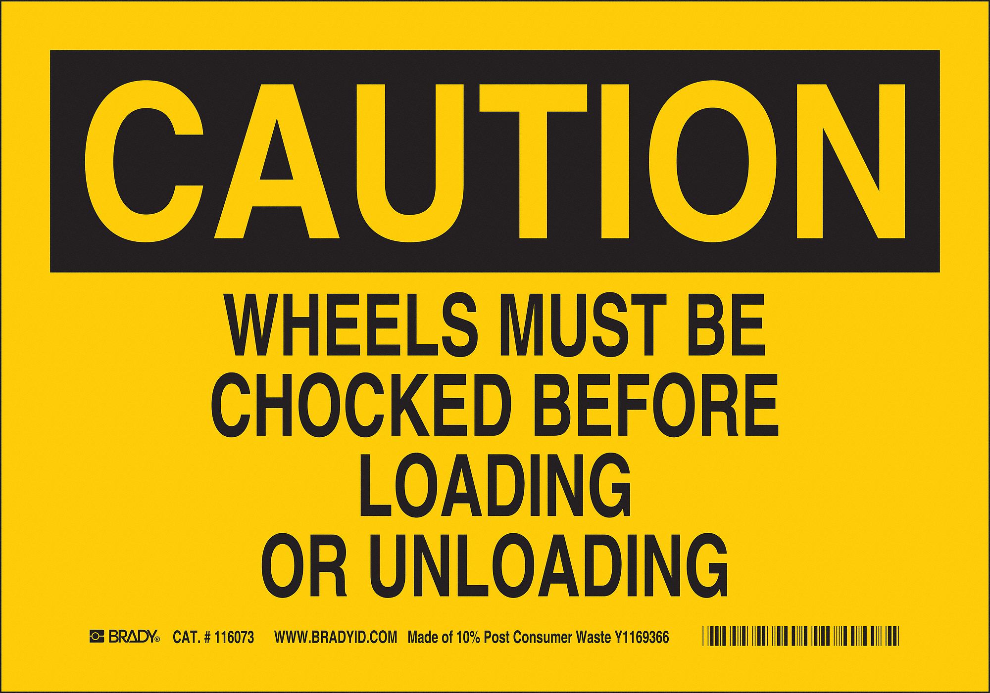 Caution Sign, 14" Width, 10" Height, Yellow - Grainger