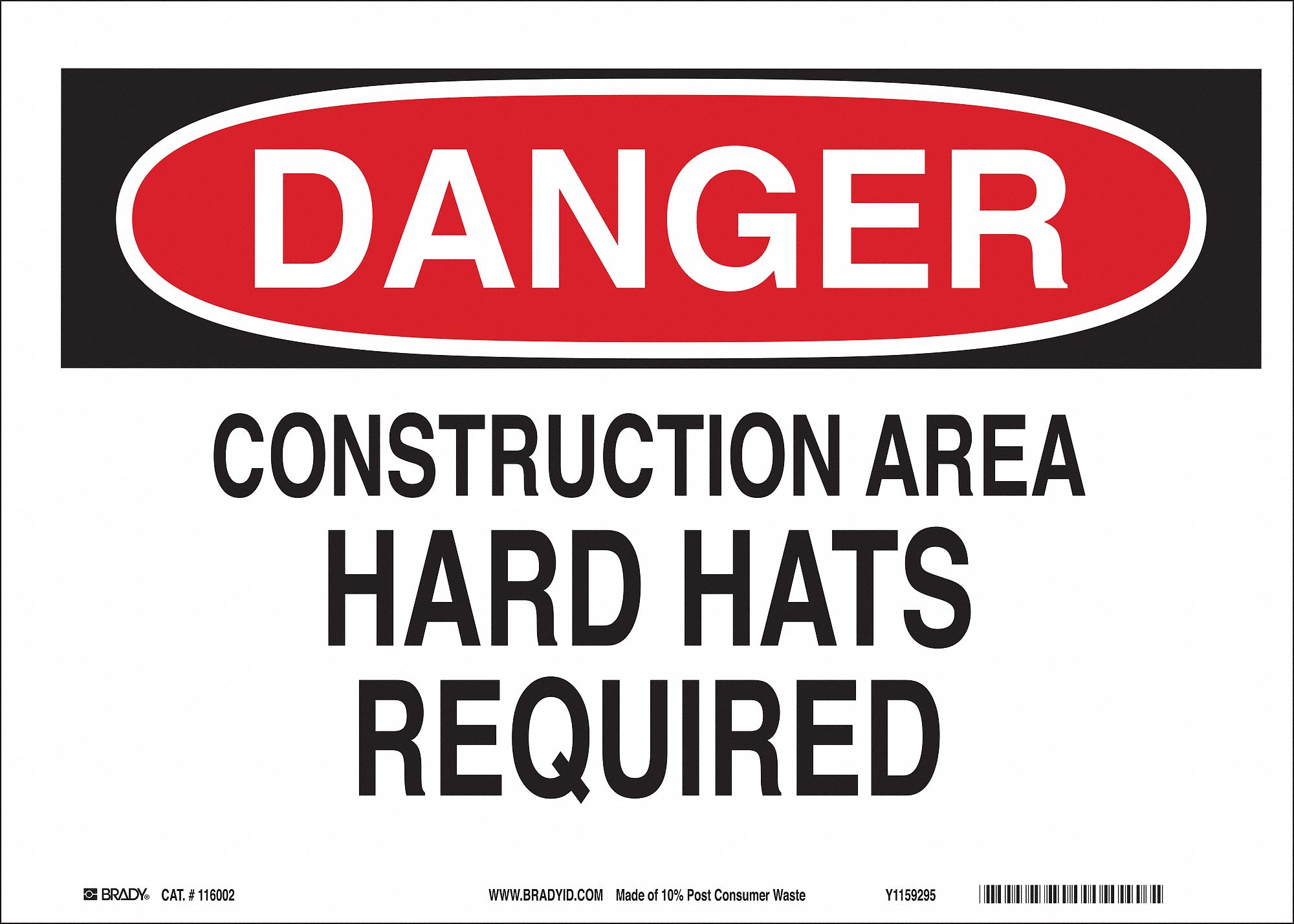 Danger Sign, Construction Area Hard Hats Required, Header Danger ...