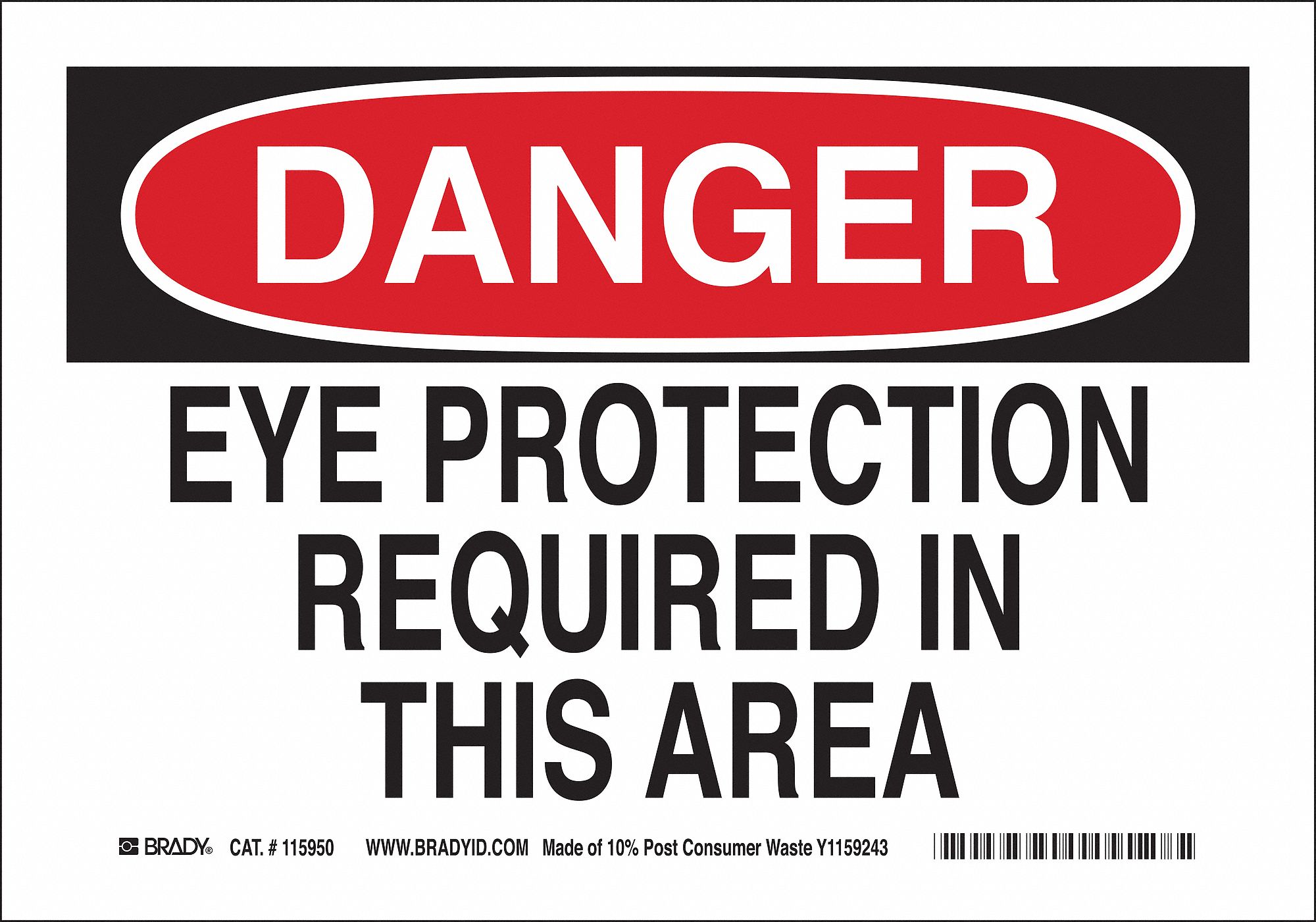 Danger Sign, Eye Protection Required In This Area, Header Danger ...