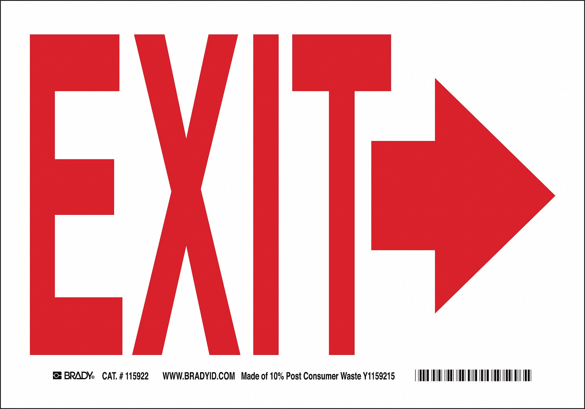 Exit Sign,Exit,10"x14" - Grainger